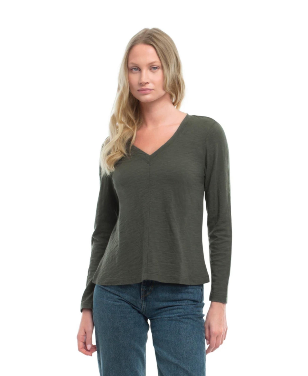 Click here for Wilt Clothing Womens Deep V Slim Tee - grey prices