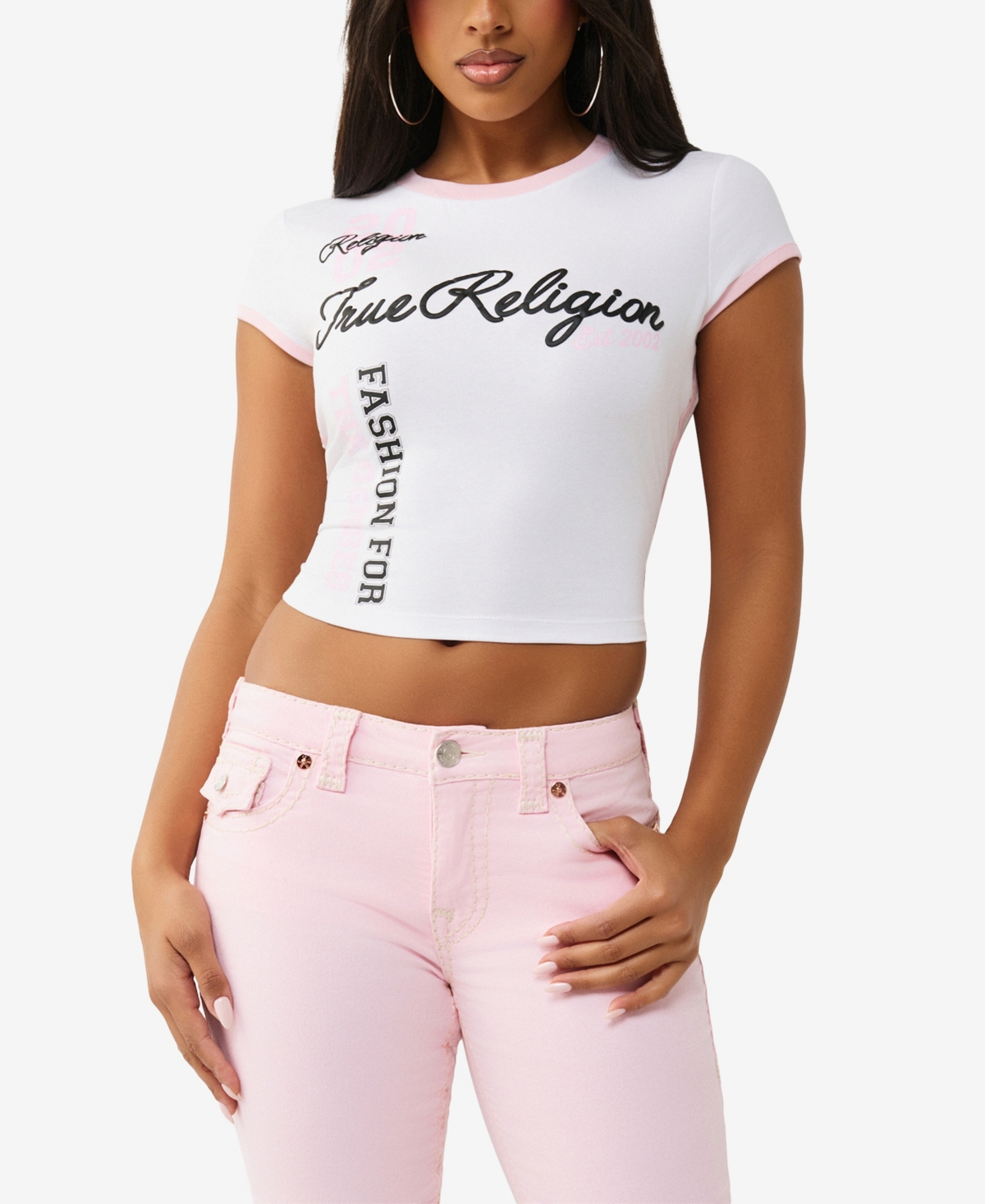 Click here for True Religion Womens Contrast Sporty Cap Sleeve T-... prices