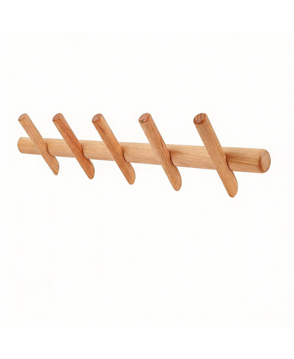 Click here for Yigii Natural Beech Wood Coat Rack - 5 Hooks  Stur... prices