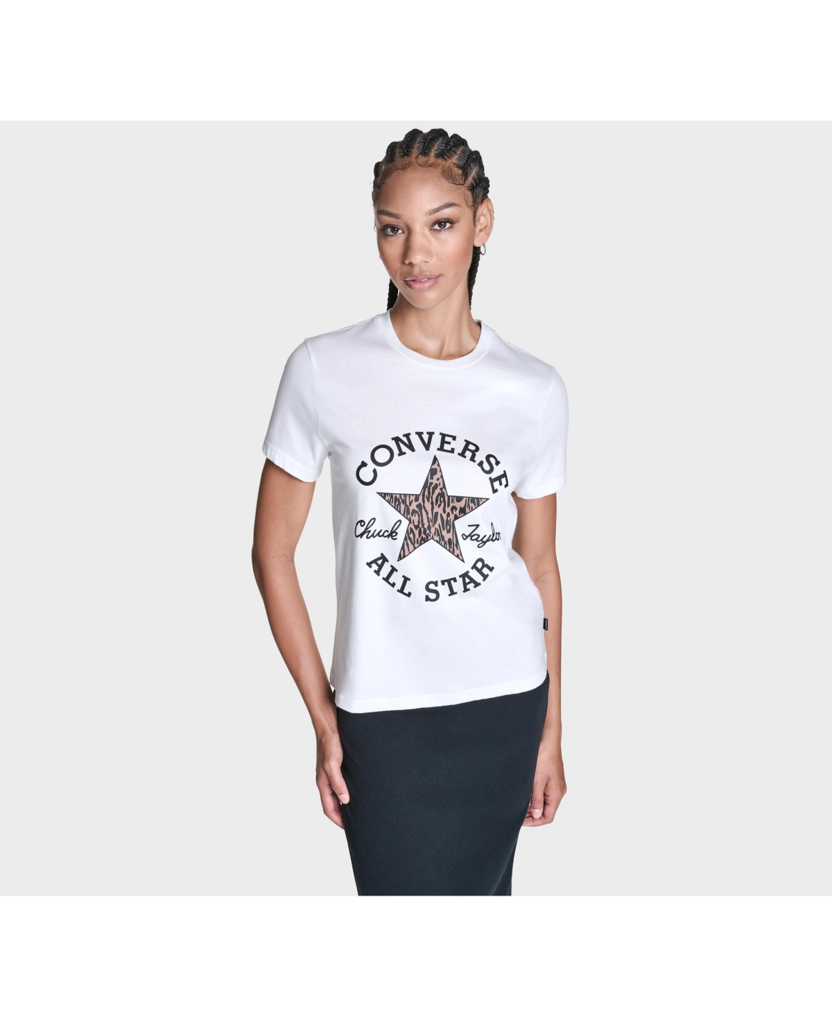 Click here for Converse Womens Animal Infill T-Shirt - White 10a prices