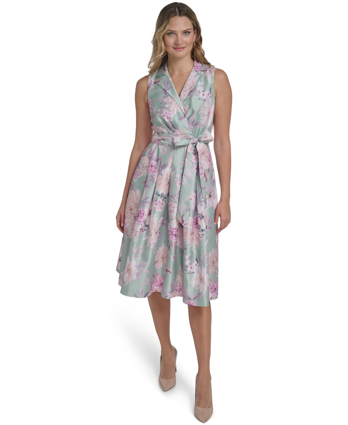 Click here for Jessica Howard Petite Sleeveless V-Neck Wrap Shirt... prices