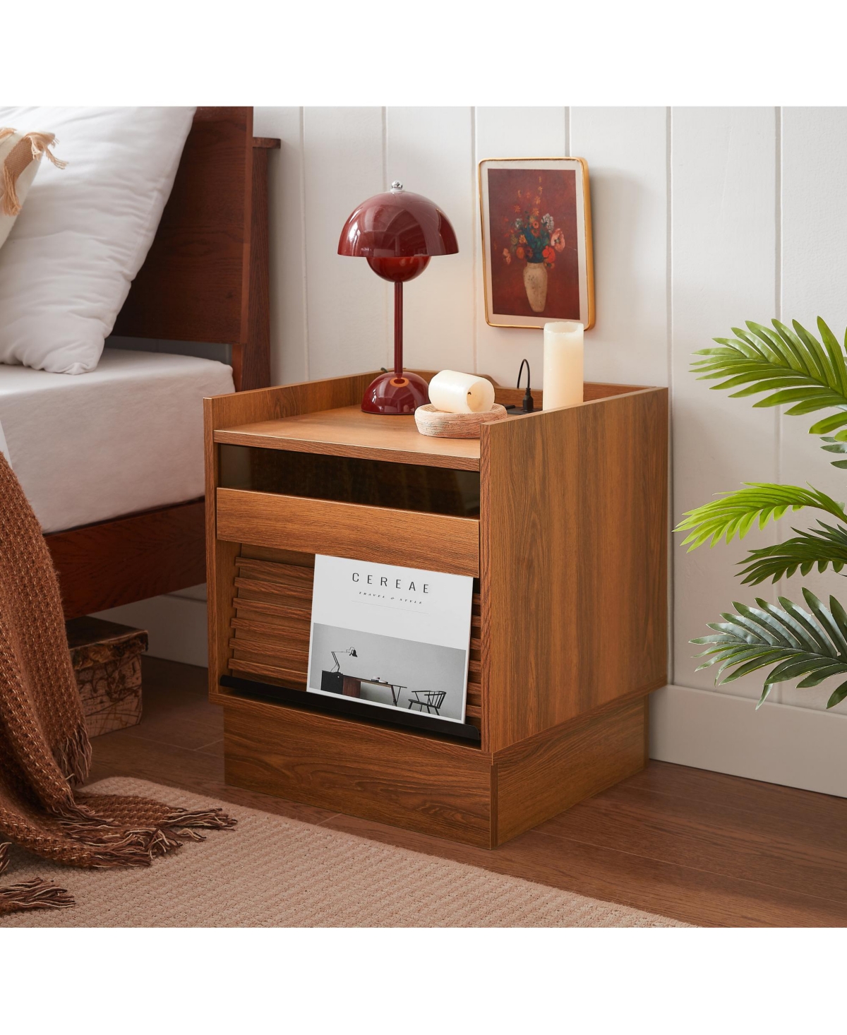Click here for Rainsken Wooden Nightstand with Charging Station a... prices