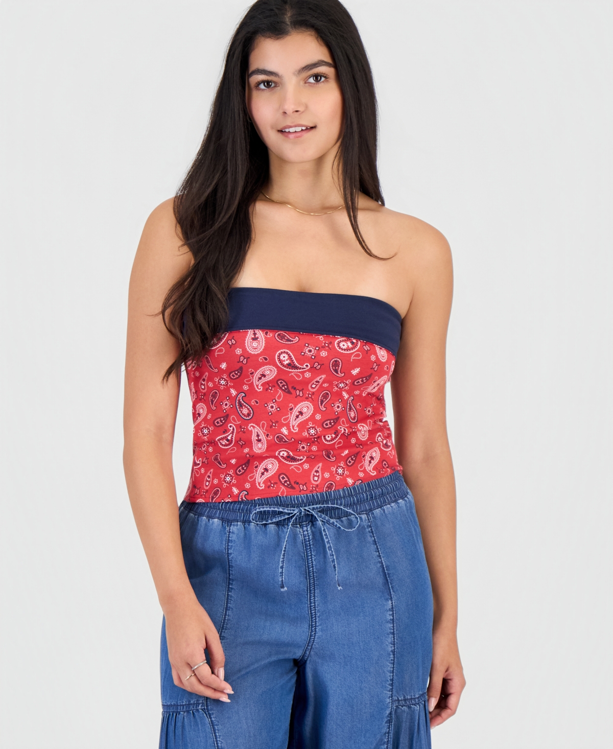 Click here for Madden Girl Juniors Printed Reversible Tube Top -... prices