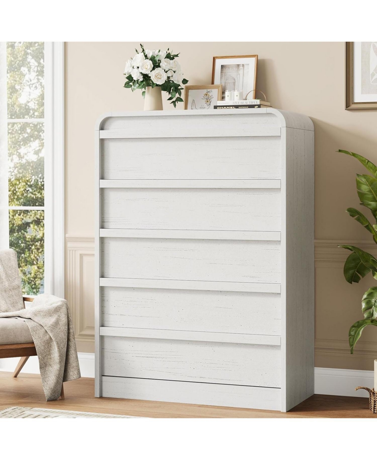 Click here for gaomon Arched 5 Drawer Dresser for Bedroom  45in T... prices