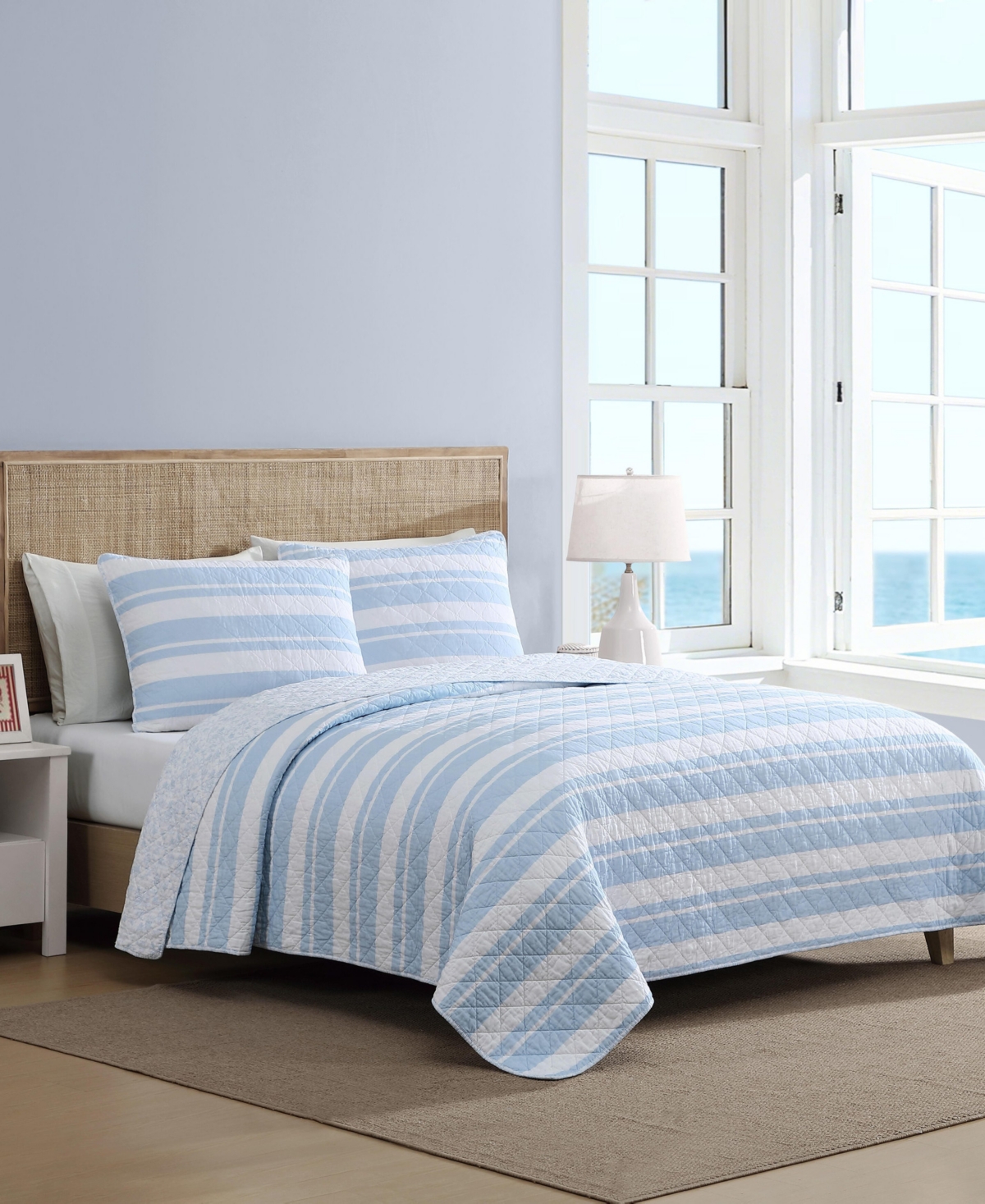 Click here for Nautica Seafront Stripe Cotton Reversible 2-Pc. Qu... prices