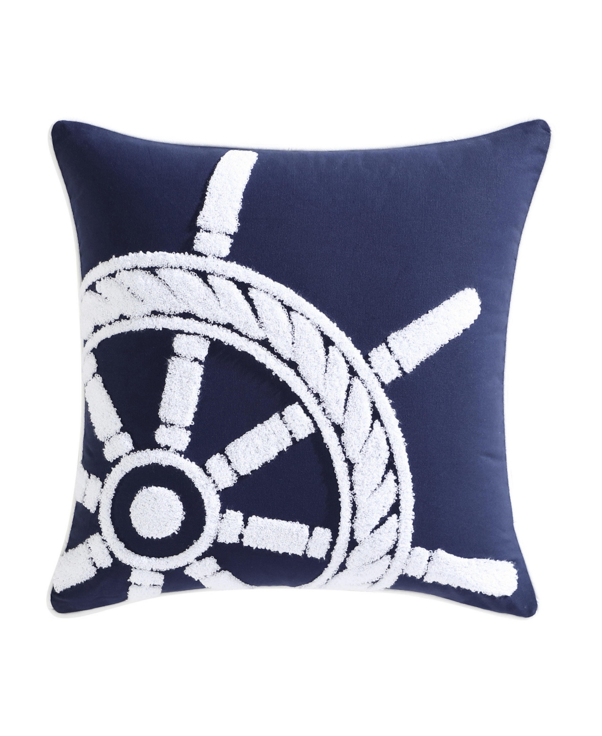 Click here for Nautica Ships Wheel Cotton Square Decorative Pillo... prices