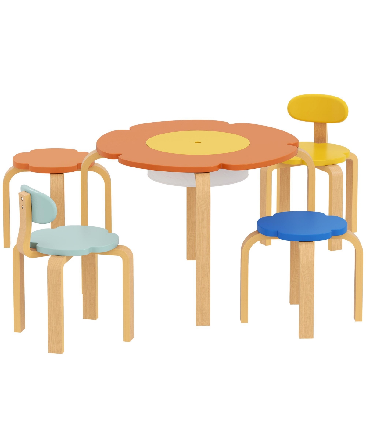 Click here for Hongge 5 Piece Kids Table and Chair Set with Built... prices
