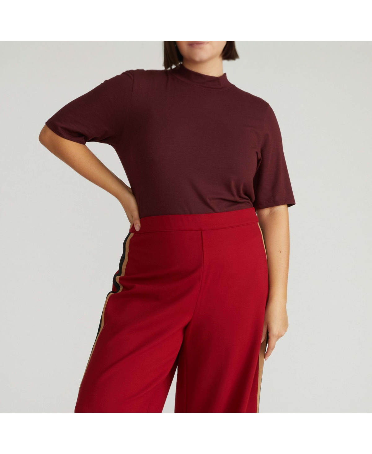 Click here for Universal Standard Plus Size Modern Mock Neck Tee... prices