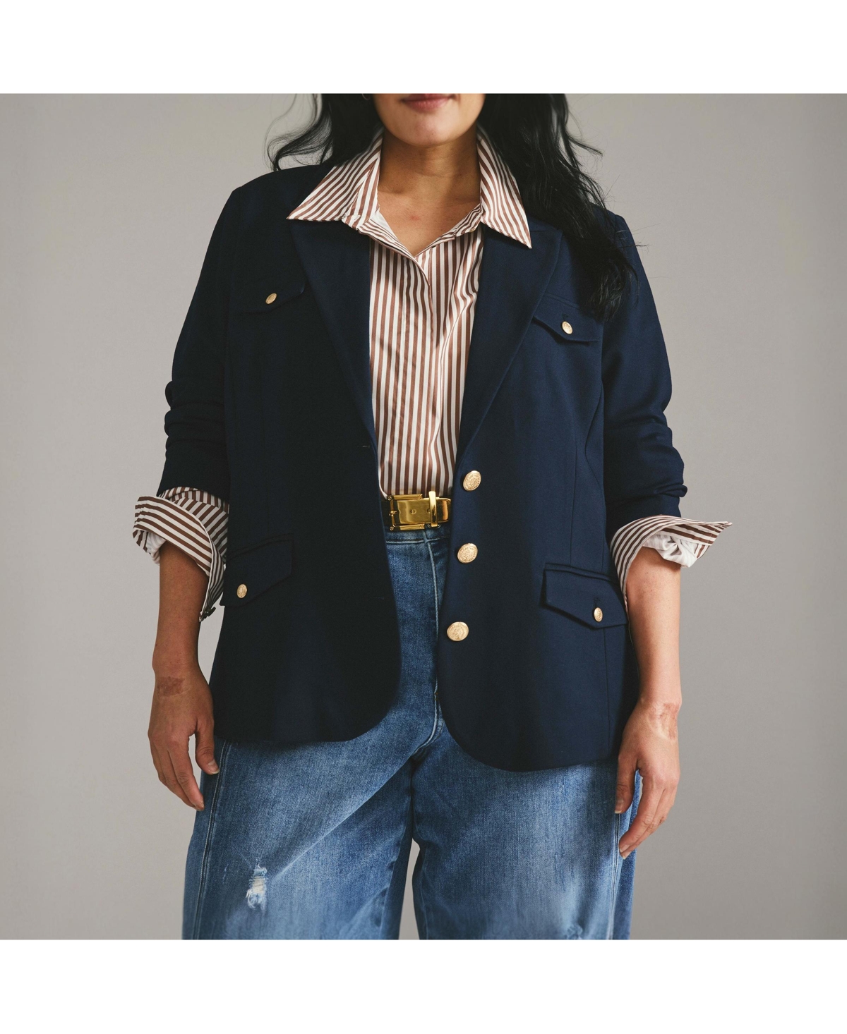 Click here for Universal Standard Plus Size 4 Pocket Ponte Blazer... prices