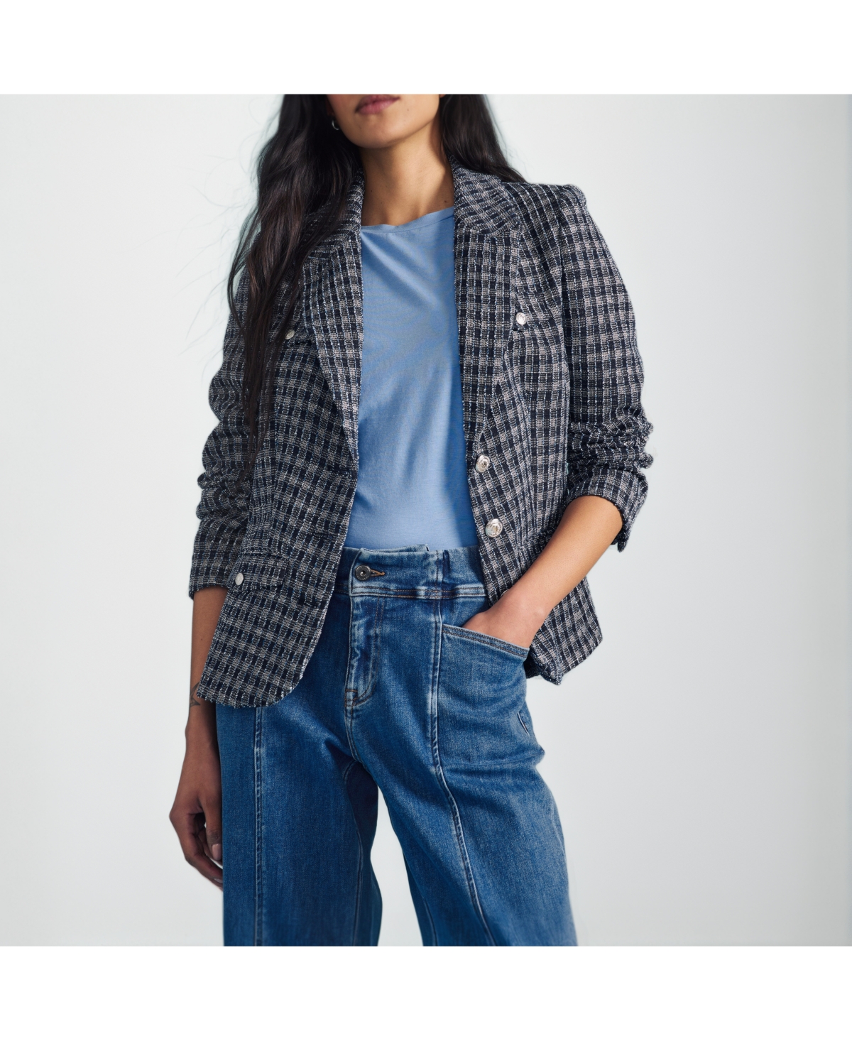 Click here for Universal Standard Plus Size 4 Pocket Ponte Blazer... prices