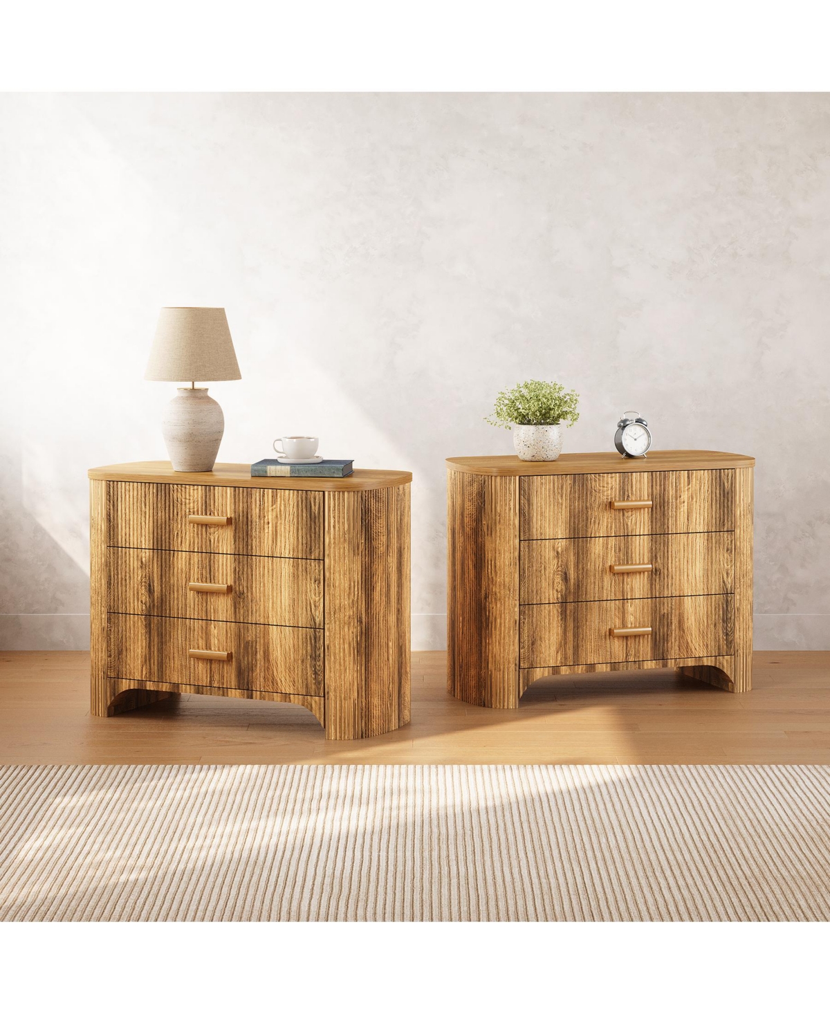 Click here for Tribesigns Oversized Nightstand with 3 Drawers Set... prices