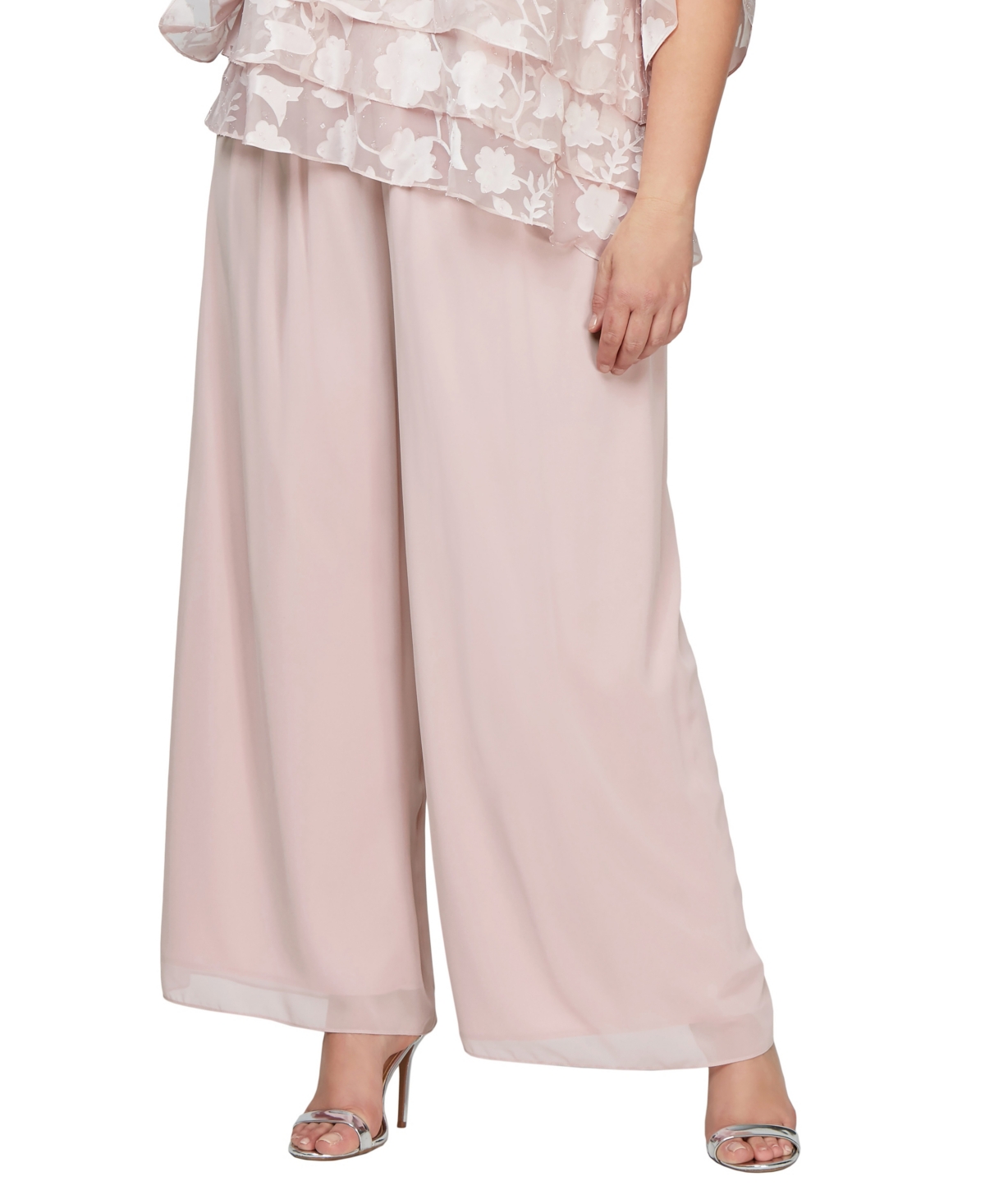 Click here for Alex Evenings Plus Size Wide-Leg Chiffon Pants - S... prices