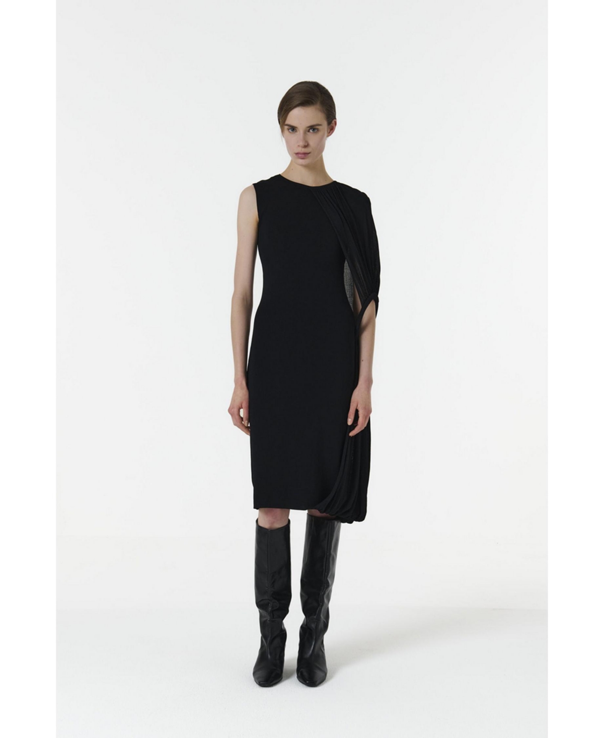 Click here for Leem Womens Asymmetric Shoulder Hoop Knit Dress -... prices