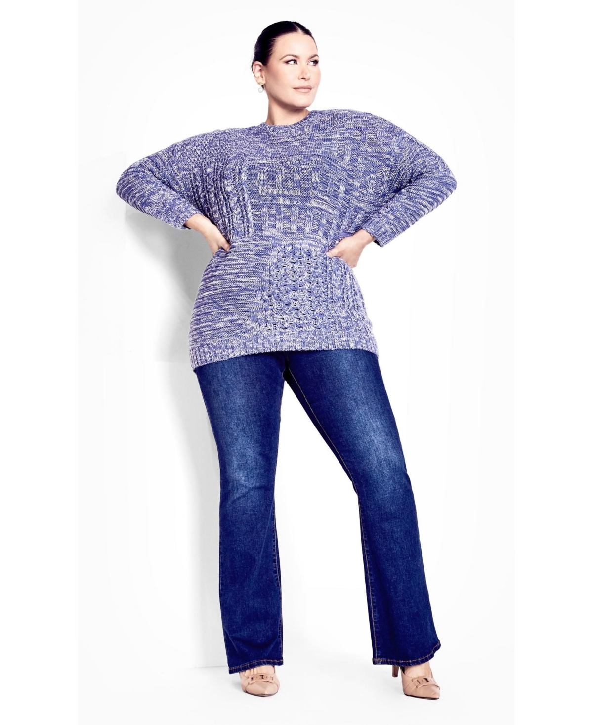 Click here for Avenue Womens Plus Size Charli Drop Shoulder Cable... prices