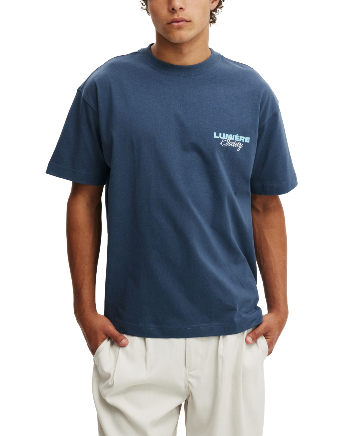 Click here for Cotton On Mens Crewneck Pull-On T-Shirt - Blue prices