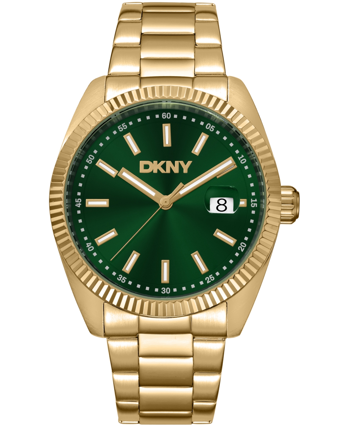 Click here for Dkny Mens Date Dark Green Dial Gold-Tone Stainless... prices