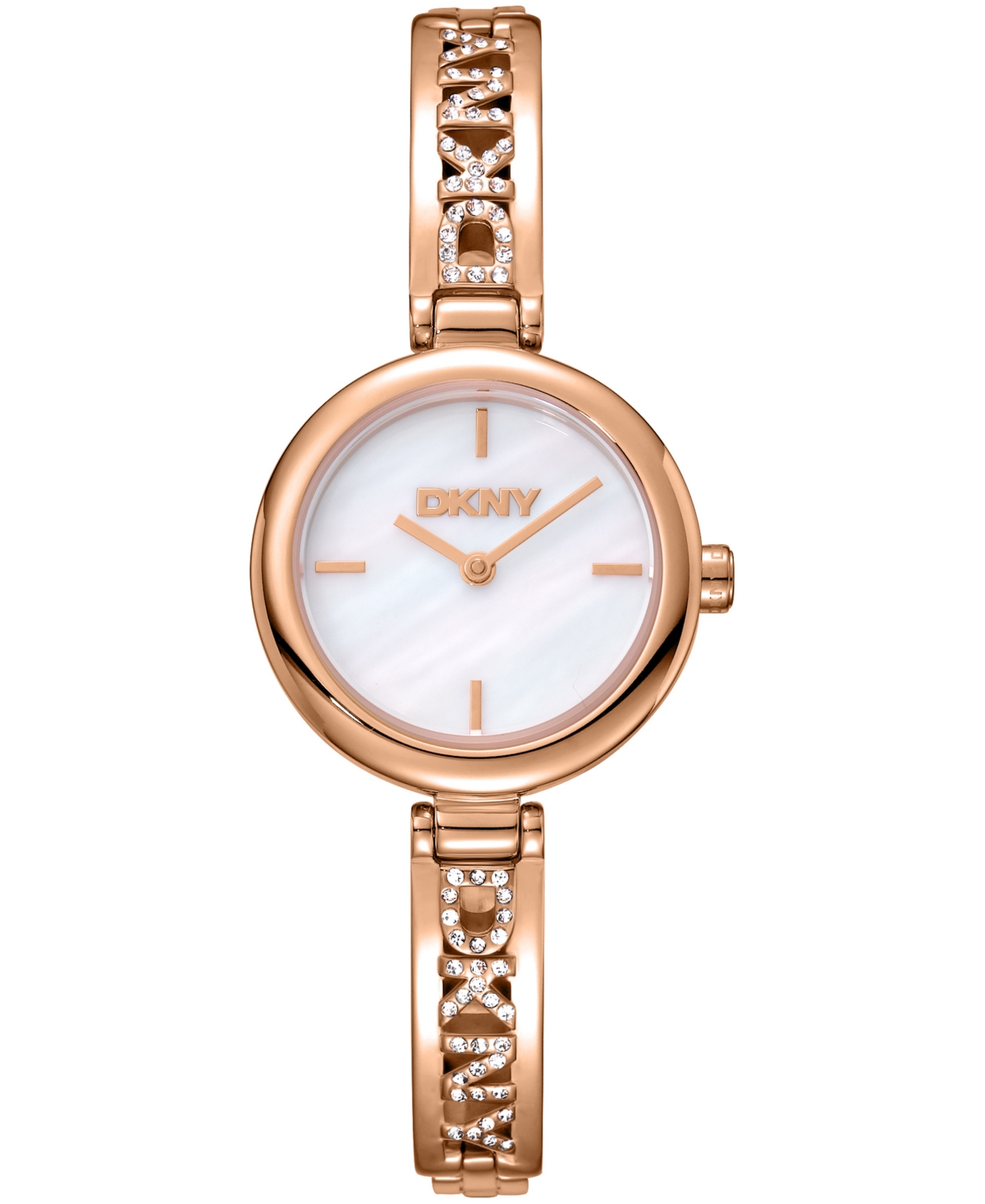 Click here for Dkny Womens White Dial Rose-Gold Tone Stainless St... prices