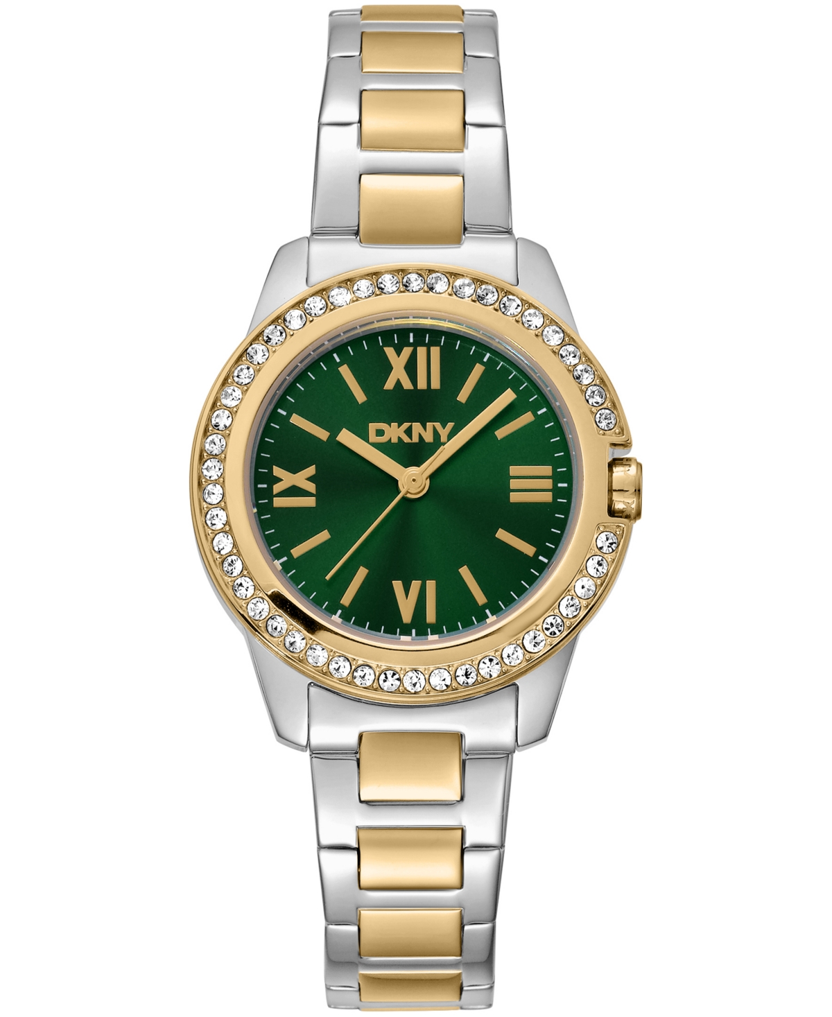 Click here for Dkny Womens Green Dial Crystal Bezel Two-Tone Gold... prices