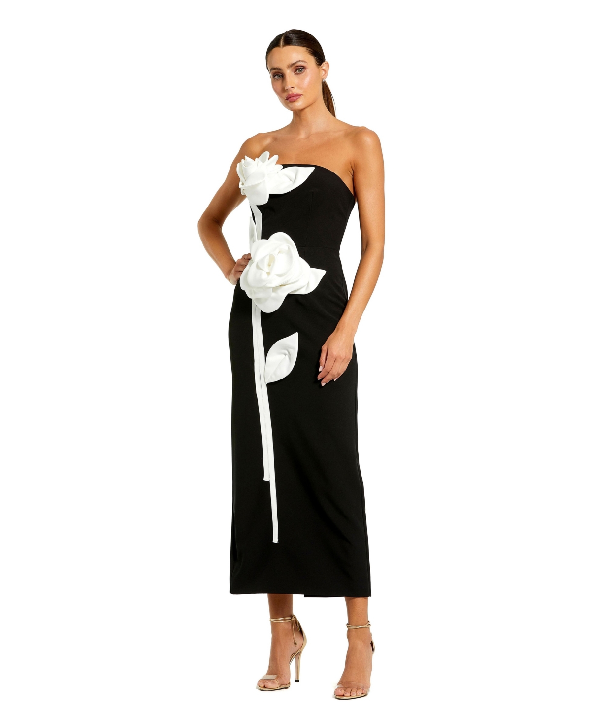 Click here for Mac Duggal Womens Strapless Crepe Ankle Dress - Bl... prices