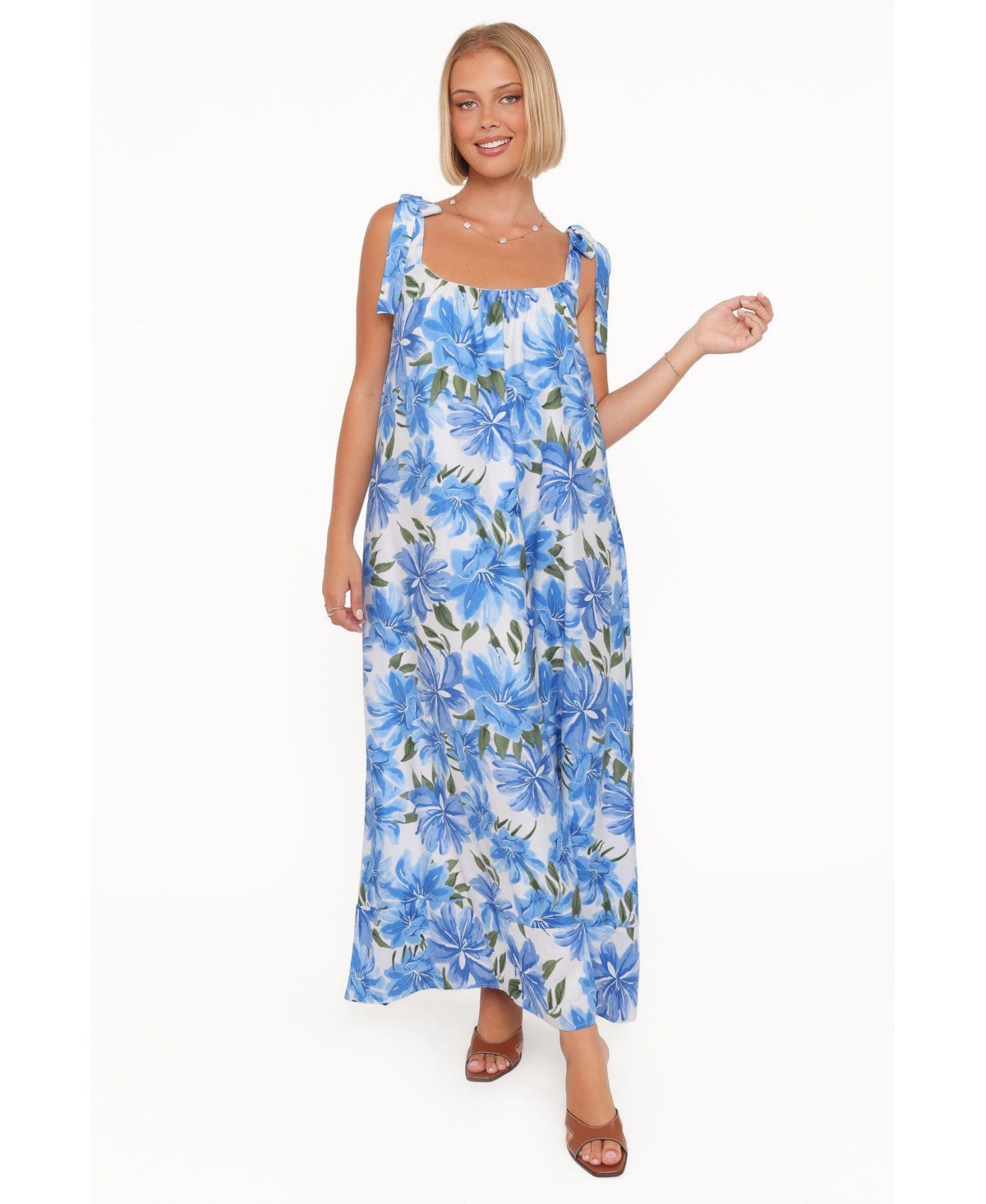 Click here for Petal and Pup Womens Amber Maxi Dress - Blue flora... prices