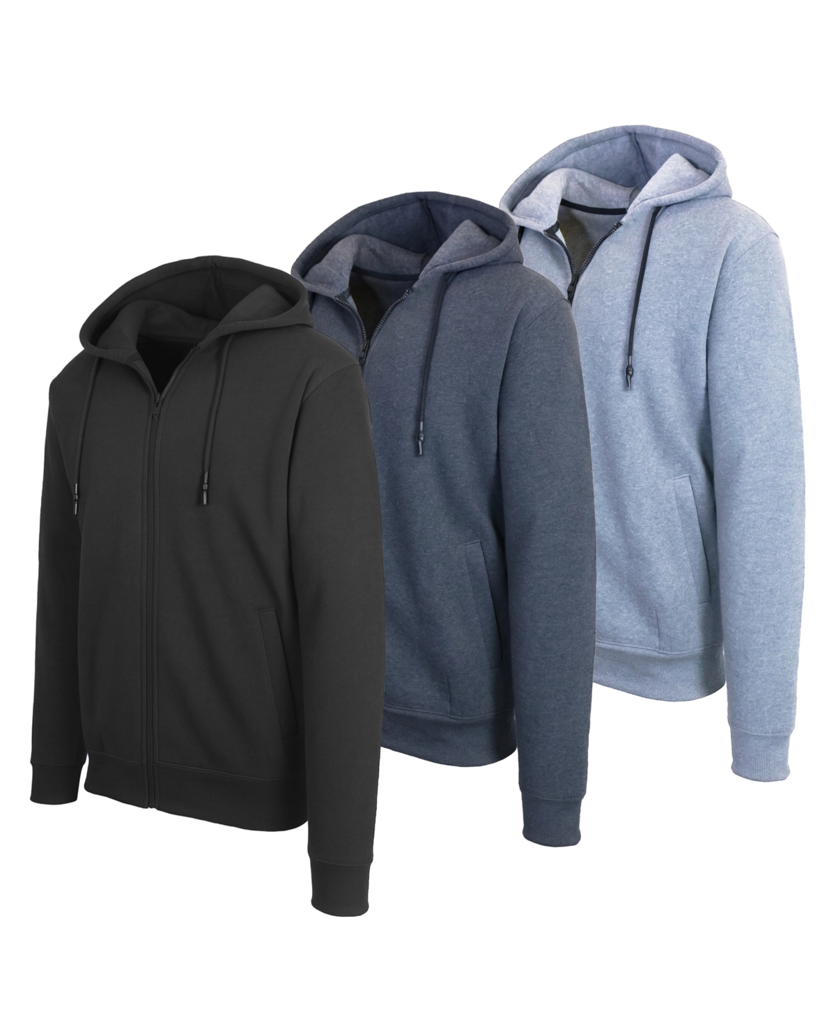 Click here for Blue Ice Mens Full Zip Hooded Sweatshirt  3-Pack -... prices