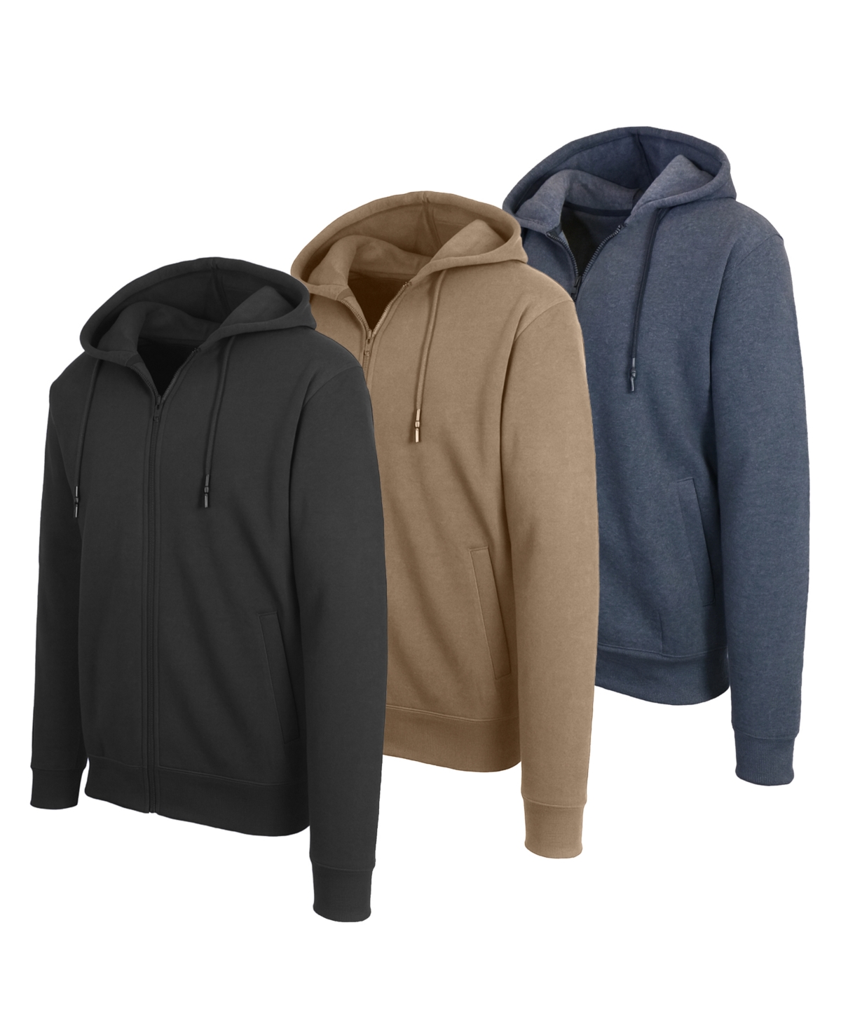 Click here for Blue Ice Mens Full Zip Hooded Sweatshirt  3-Pack -... prices