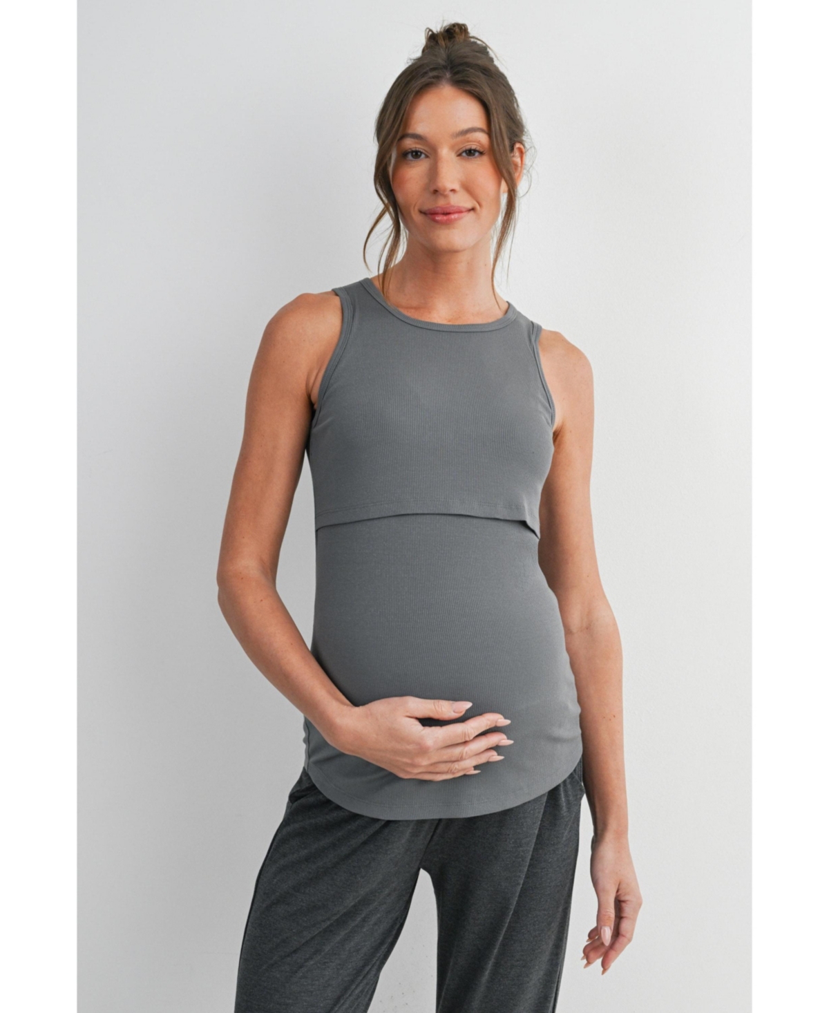Click here for Hello Miz Womens Maternity Nursing Ribbed Tank Top... prices