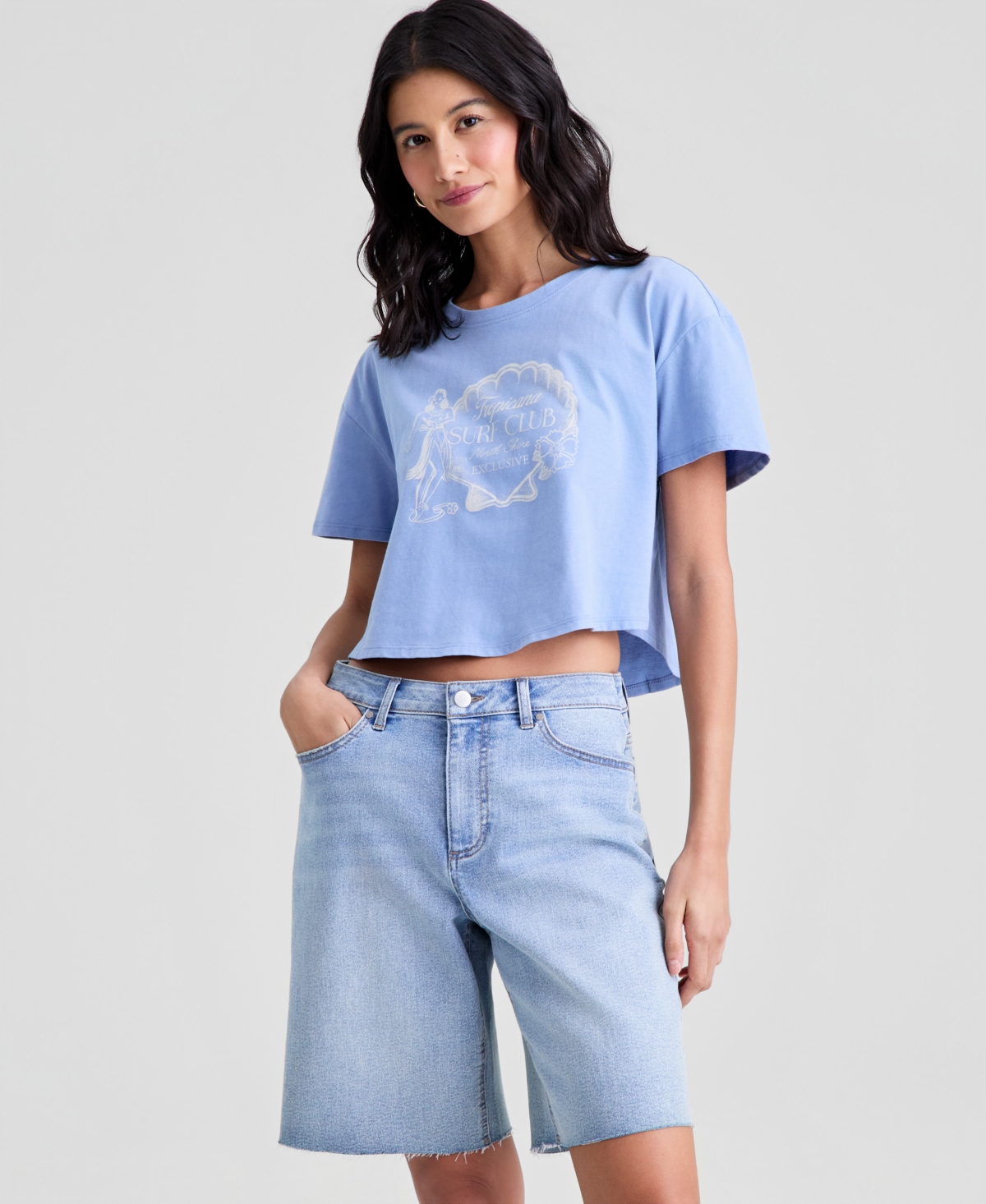 Click here for And Now This Womens Crop Mermaid Graphic Cotton T-... prices