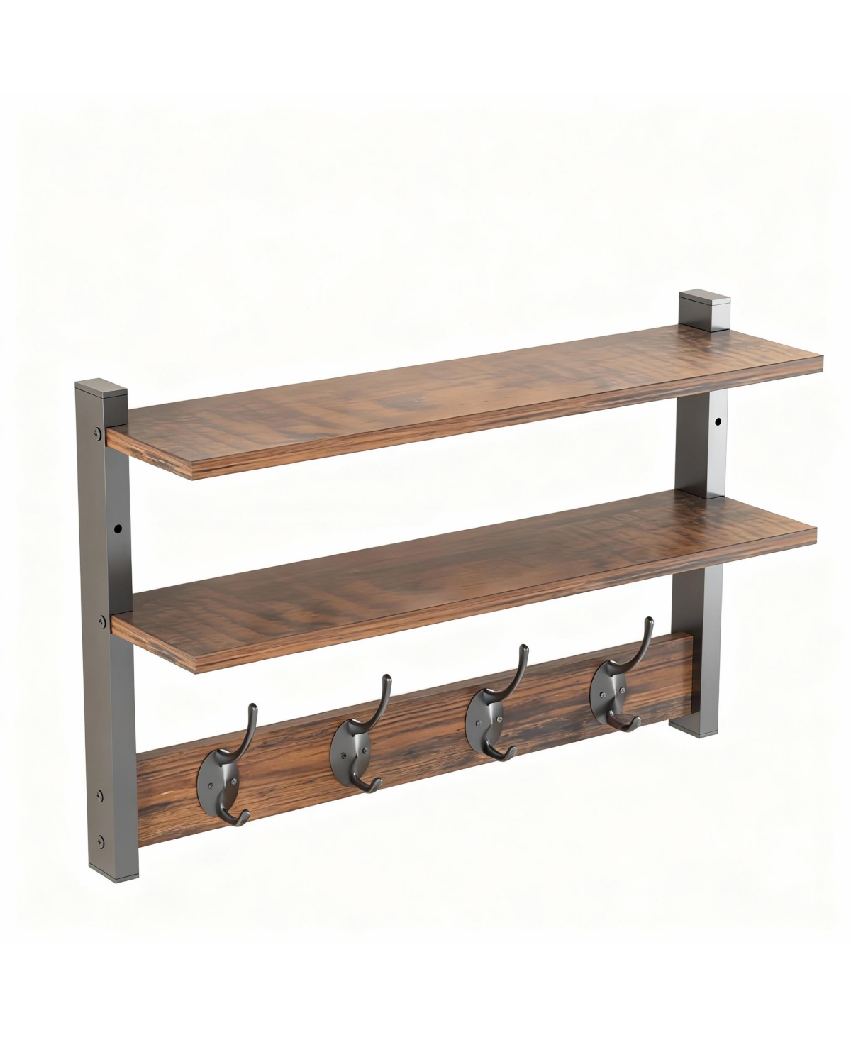 Click here for Yigii Two-Tier Wall Rack  17" Shelf  4 Hooks... prices