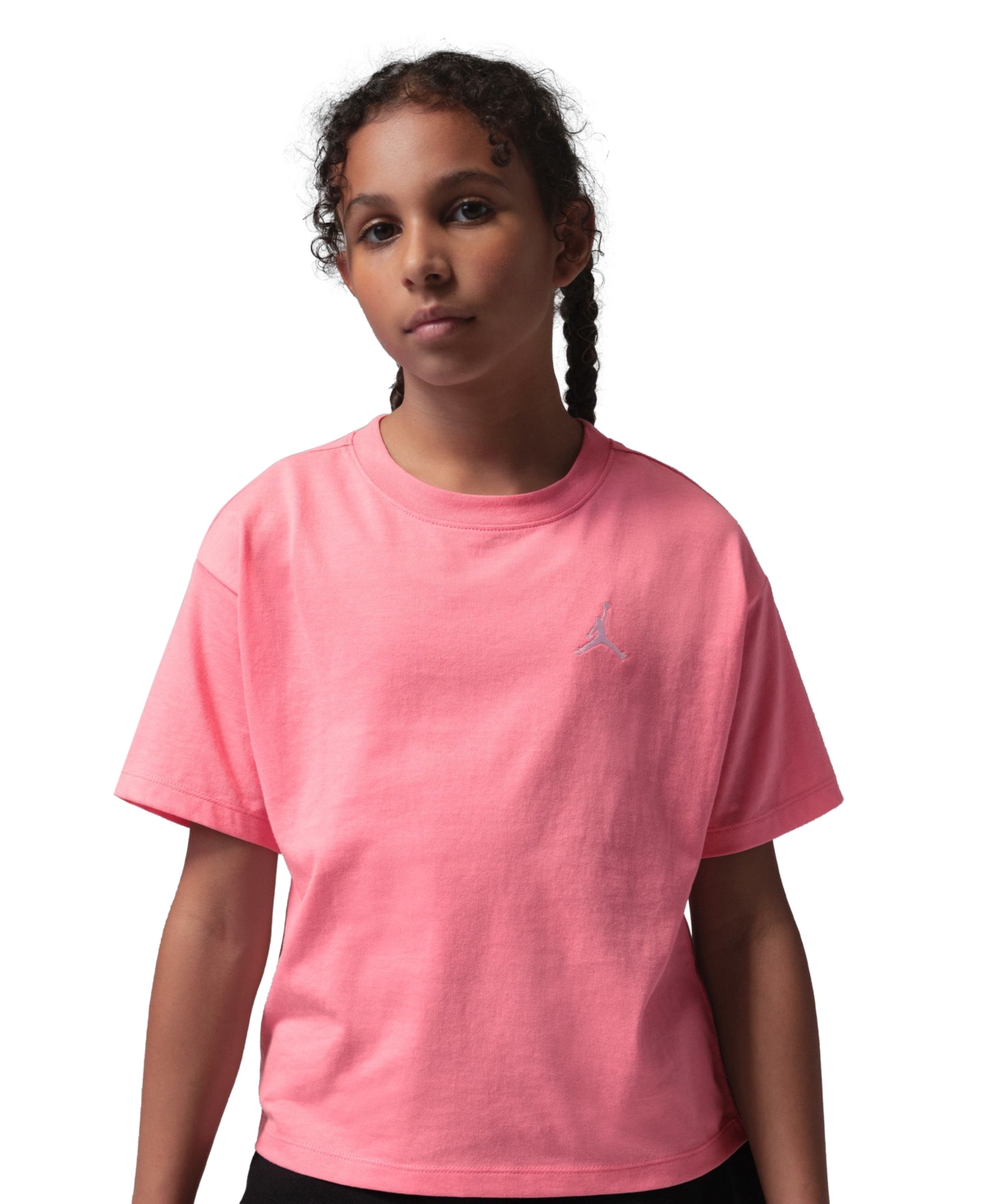 Click here for Jordan Big Girls Brooklyn Essentials T-Shirt - Pin... prices