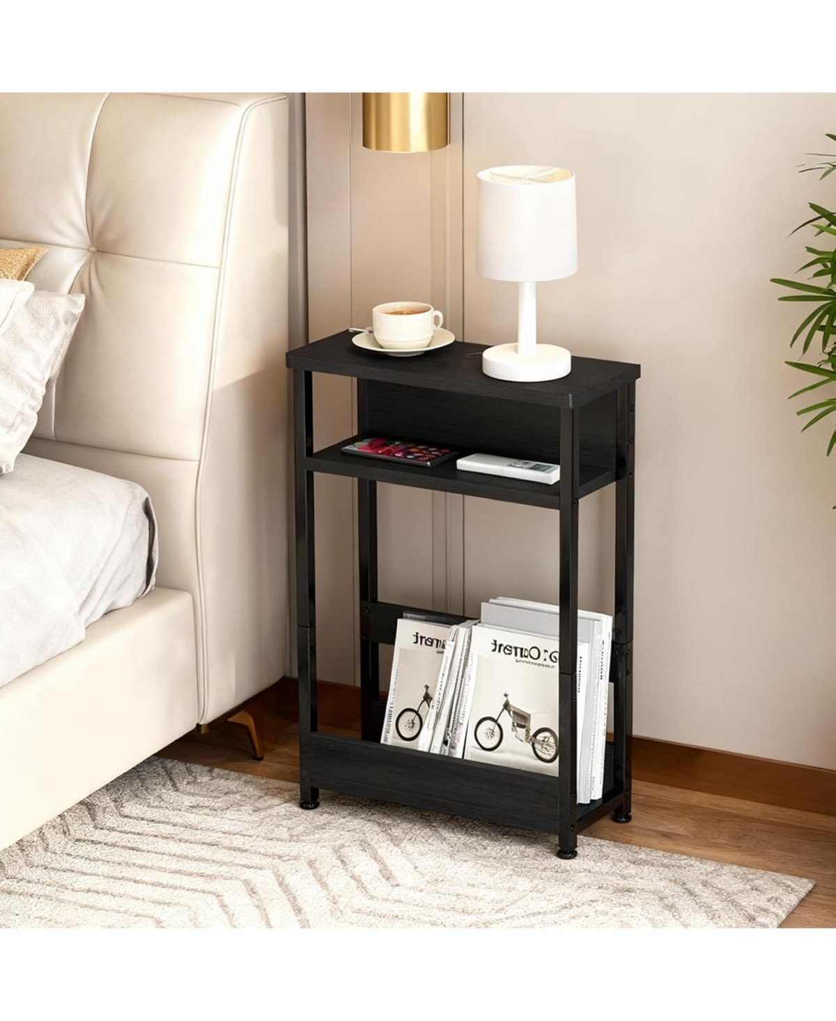 Click here for gaomon Narrow Side Table with Storage Shelf  3-Tie... prices