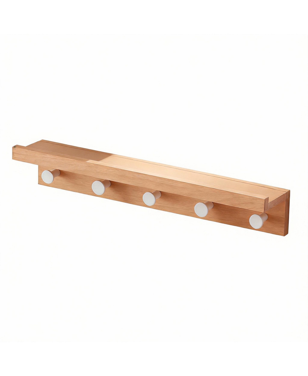 Click here for Yigii Solid Beech Wood Wall Coat Rack with 5 Hooks prices