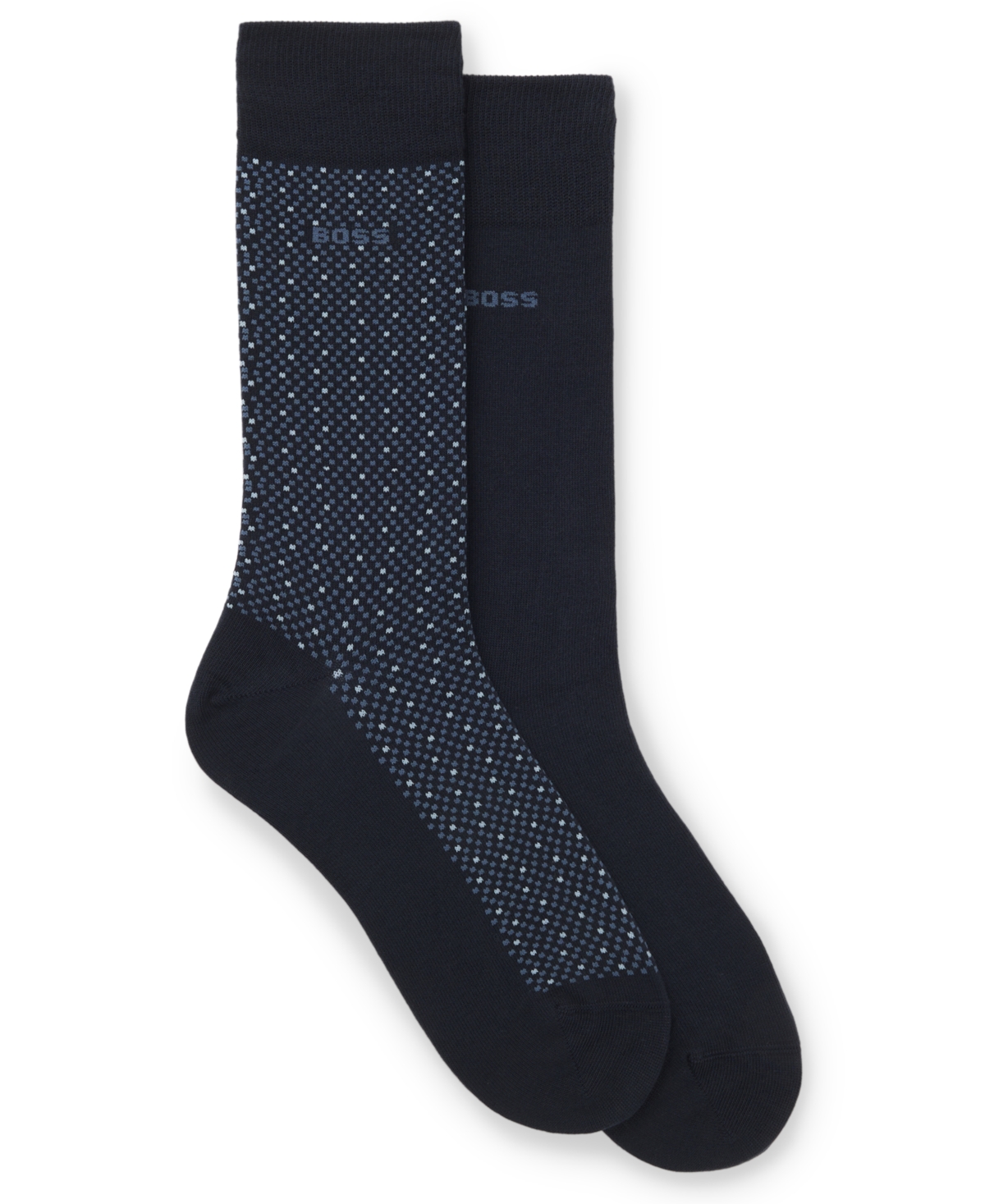 Click here for Hugo Boss Mens Cube Pattern Socks  2-Pack - Navy prices