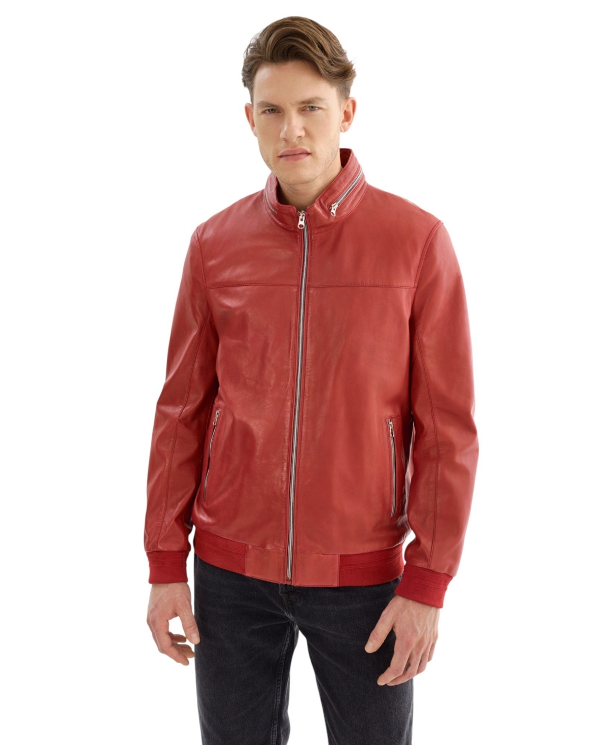 Click here for Regency Leathers Mens Andrea Leather Jacket - Red prices