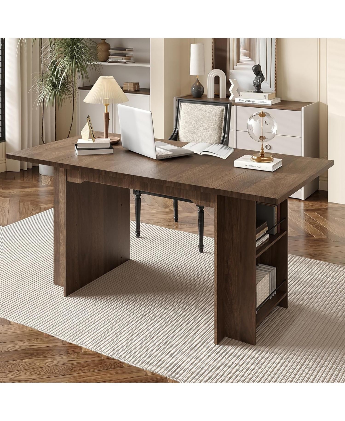 Click here for gaomon 63" Farmhouse Dining Table with 4 Stor... prices
