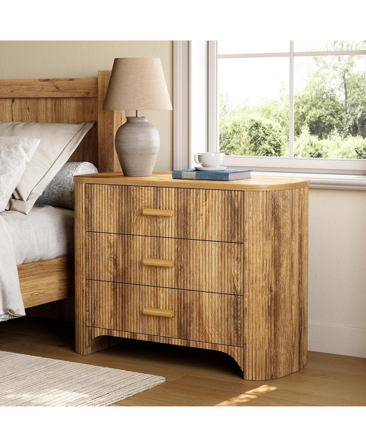Click here for Tribesigns Oversized Nightstand with 3 Drawers  Mi... prices