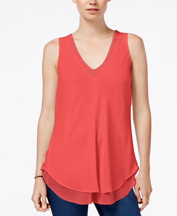 RACHEL Rachel Roy Layered Sleeveless Top & Reviews - Tops - Women - Macy's