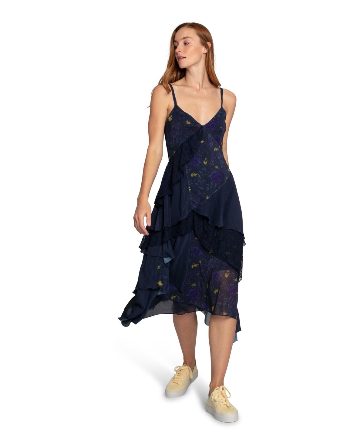 Click here for Belle & Bloom Womens Charmed Floral Print Ruffle M... prices