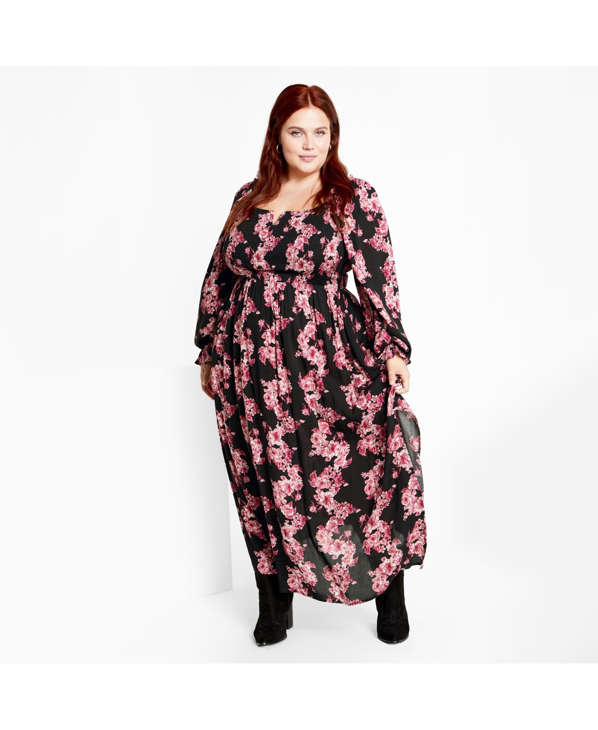 Click here for City Chic Womens Aurelia Print Dress - Black prices