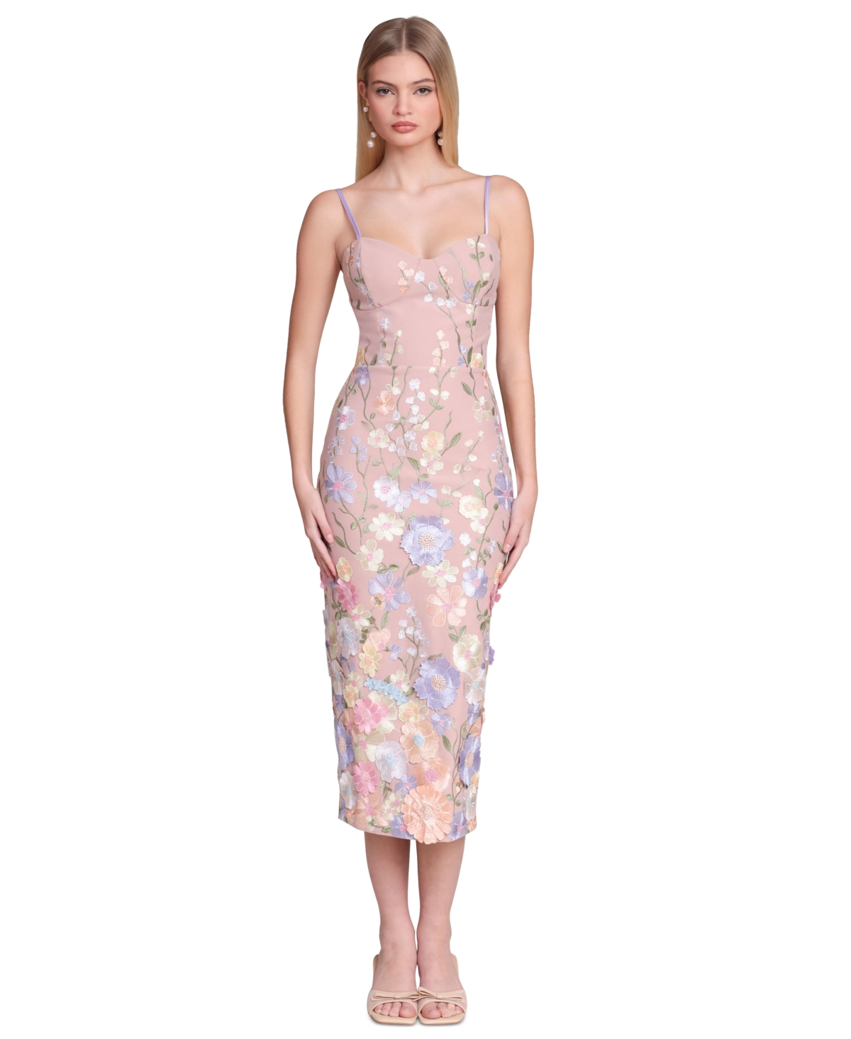 Click here for Avec Les Filles Womens Floral Applique Bustier Mid... prices