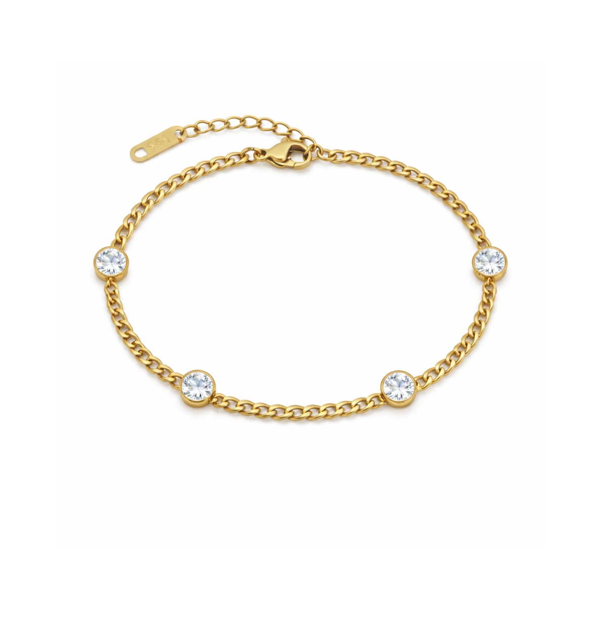 Click here for Dloria Womens Seraphina Bezel Link Bracelet - Gold prices