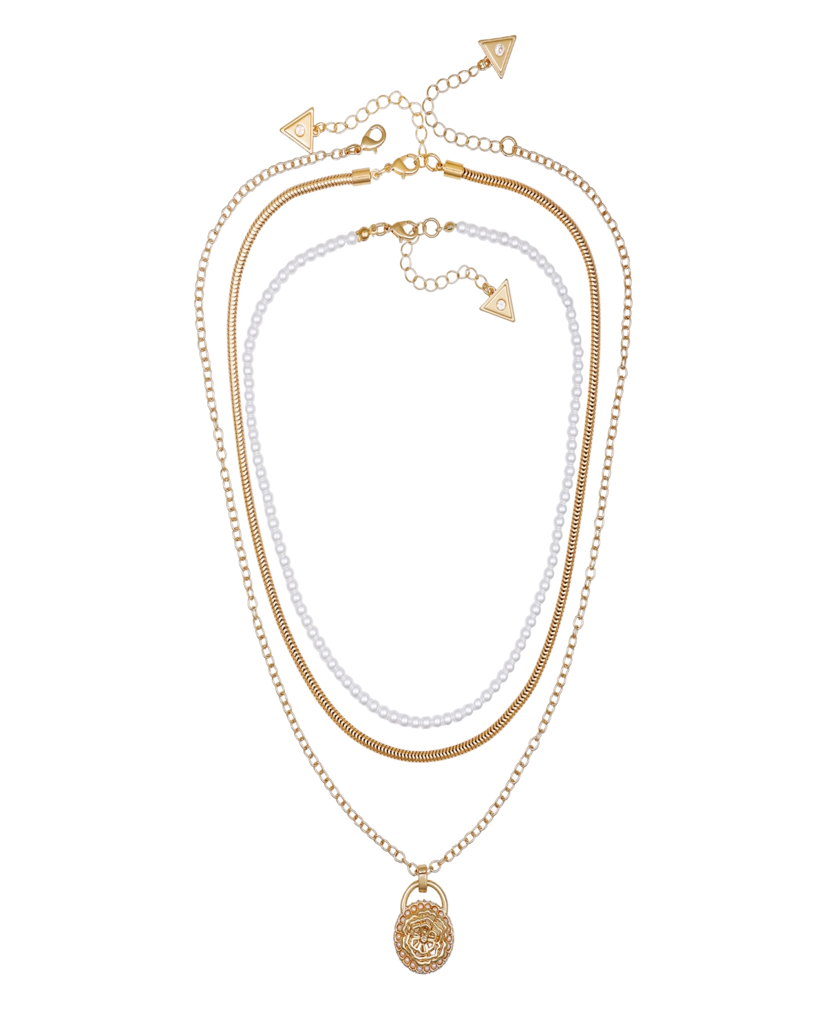 Click here for Guess Multi-Layer Imitation Pearl Chain Necklace -... prices