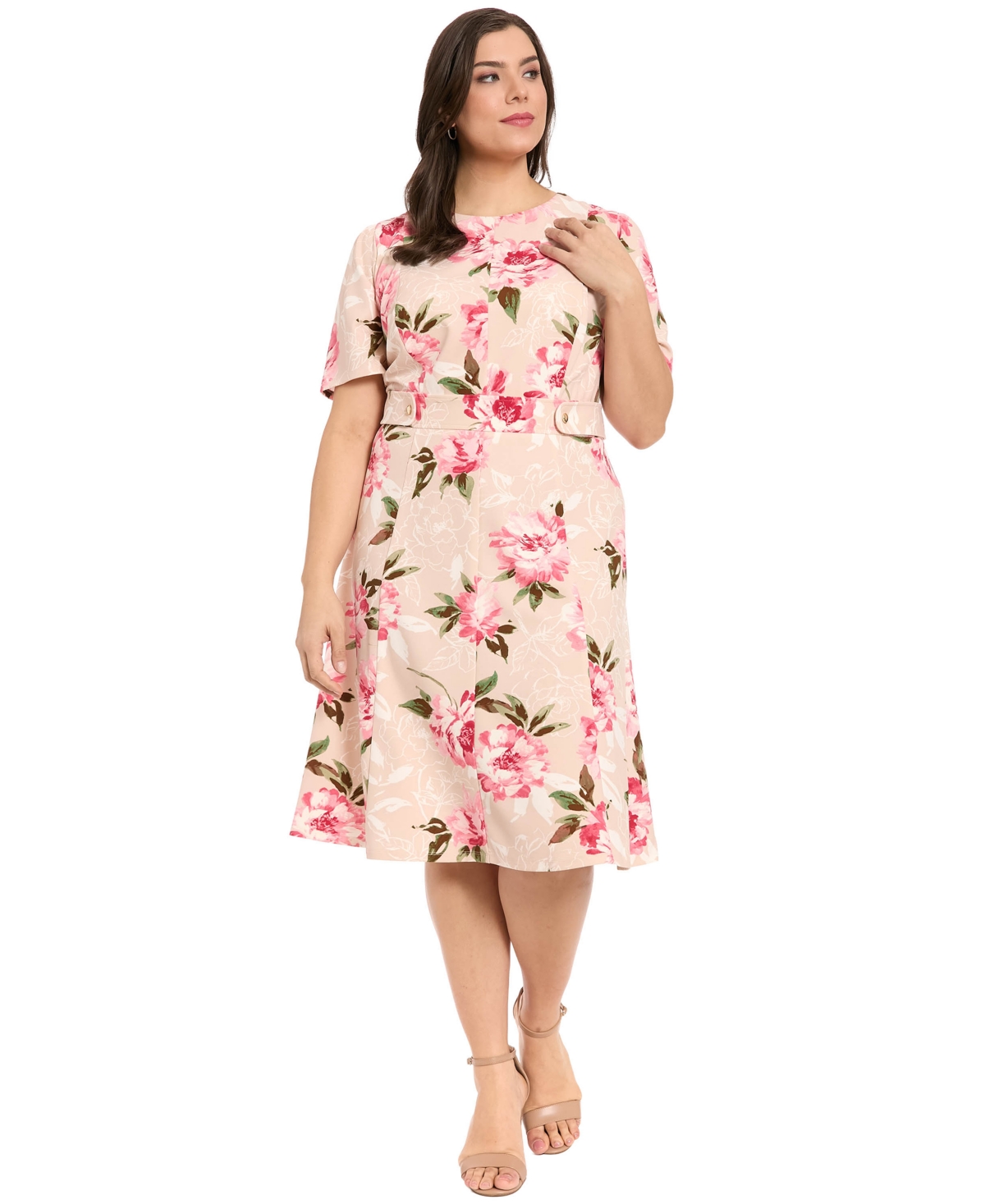 Click here for London Times Plus Size Short-Sleeve Printed Midi D... prices