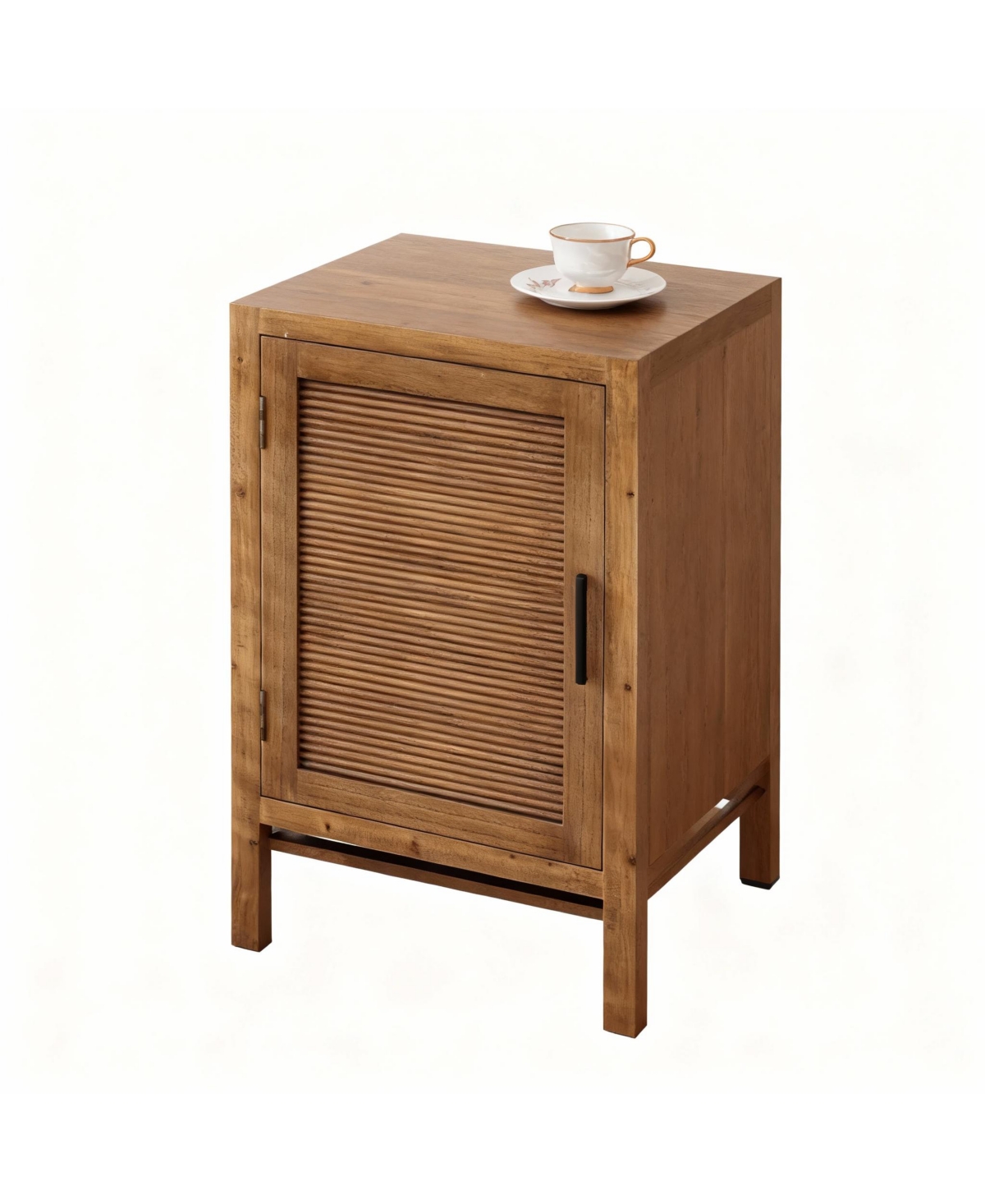 Click here for Yigii Rustic Slat Nightstand with 2 Shelves for Be... prices