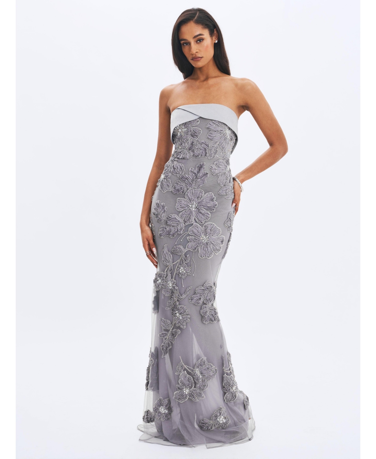 Click here for Miss Circle Womens Raphaela Silver Beaded Floral S... prices