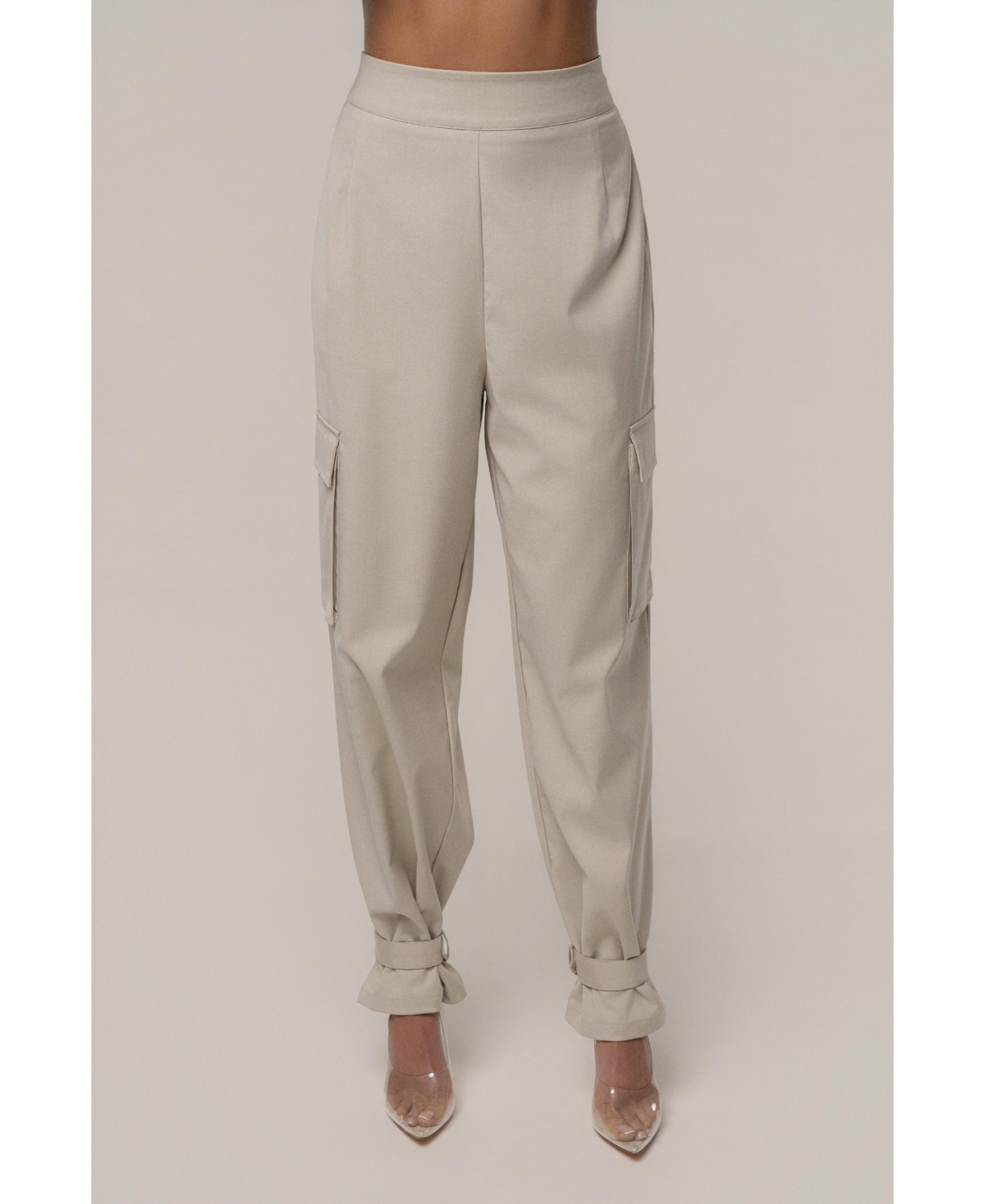 Click here for Jluxlabel Womens Autumn Flow Cargo Pants - Beige prices