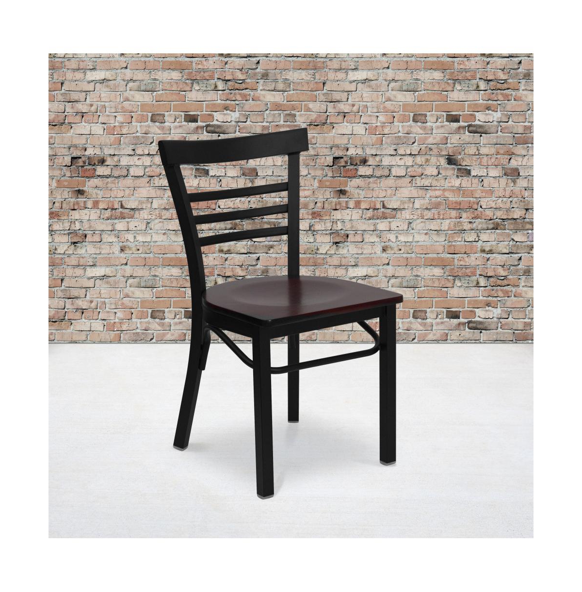 Click here for Emma+Oliver Three-Slat Ladder Back Metal Restauran... prices