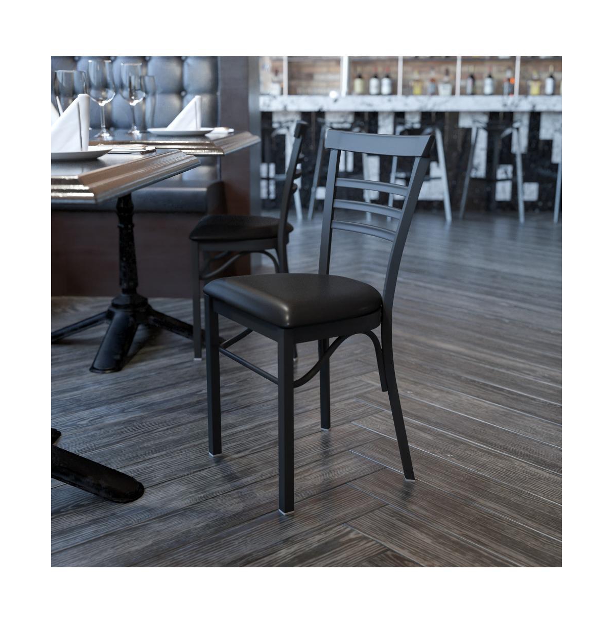 Click here for Emma+Oliver Three-Slat Ladder Back Metal Restauran... prices