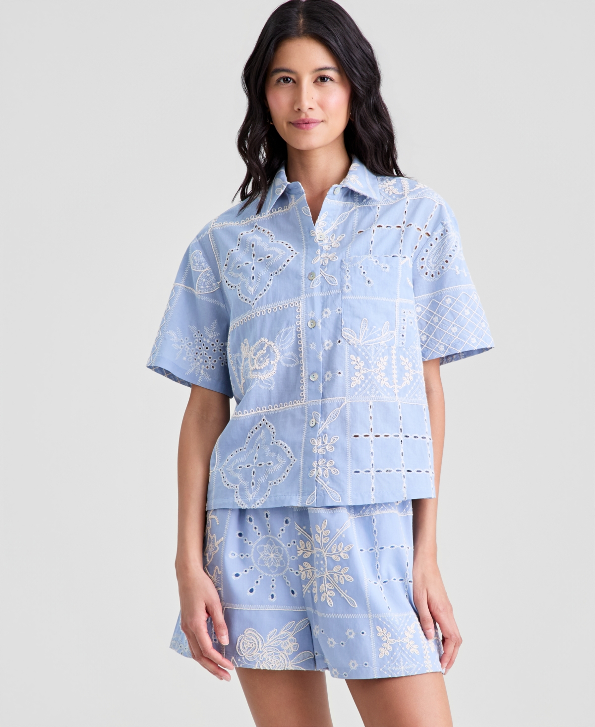 Click here for And Now This Womens Cotton Patchwork-Embroidered C... prices