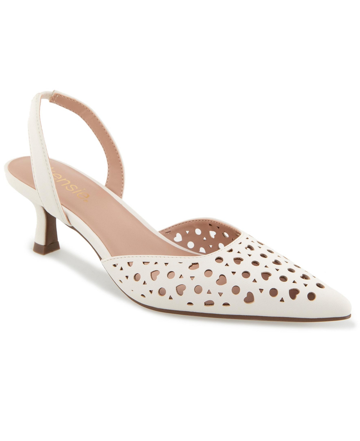 Click here for Kensie Womens Ocean Laser Cut Pump - White prices